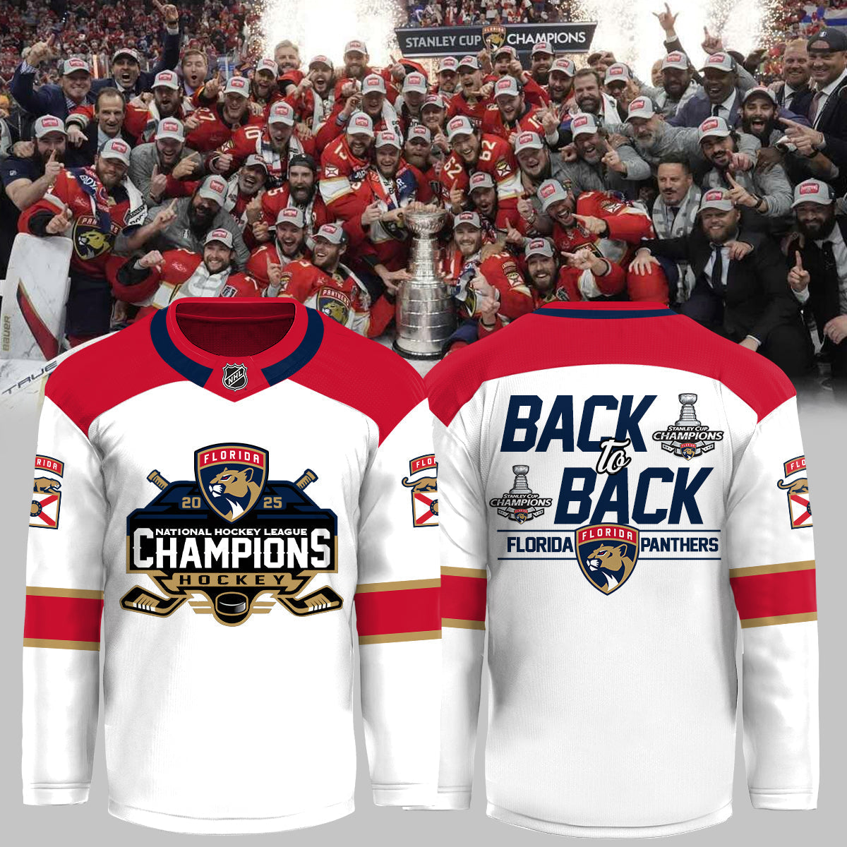 Florida Panthers Hockey Jersey Champions Stanley Cup Final 2025 – Tycheco