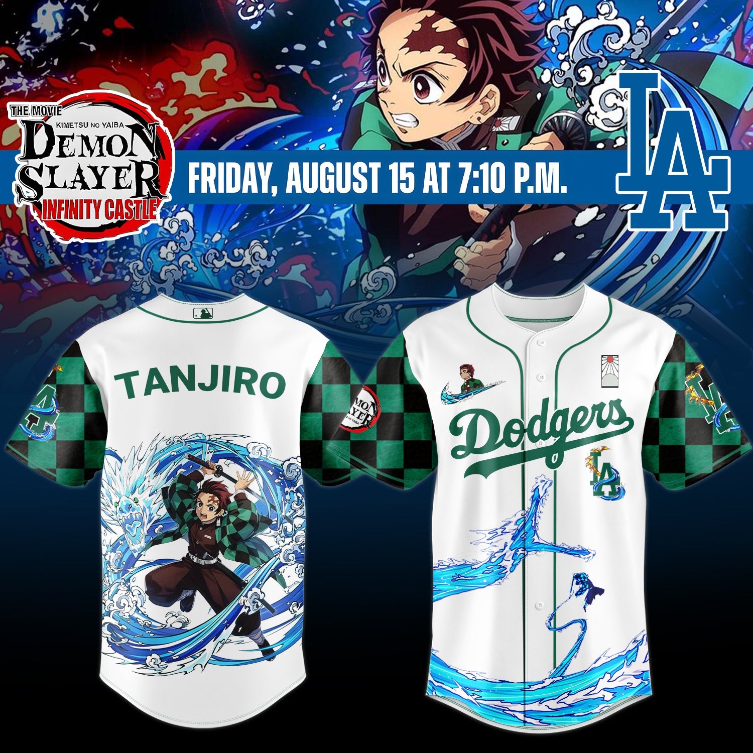 LA Dodgers vs Demon Slayer Baseball Jersey – Tycheco