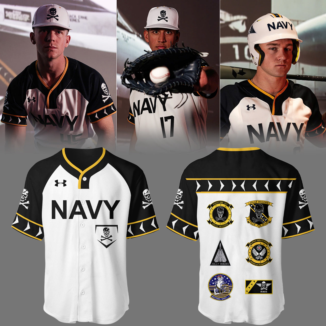 Special 2025 Jolly Rogers Navy Midshipmen Baseball Jersey – Tycheco