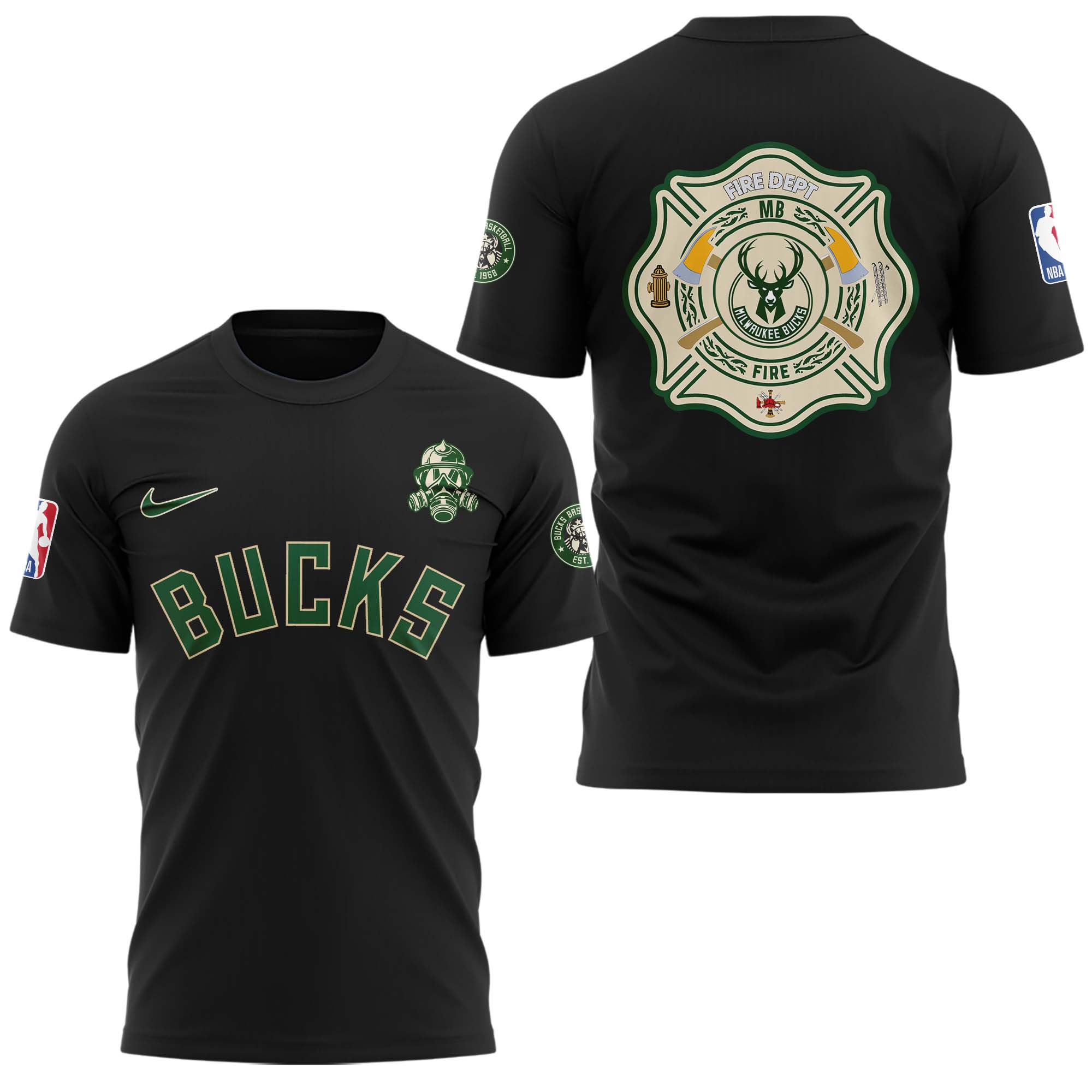 Premium Milwaukee Bucks Merch - Milwaukee Bucks Basketball x 2024 Fire ...
